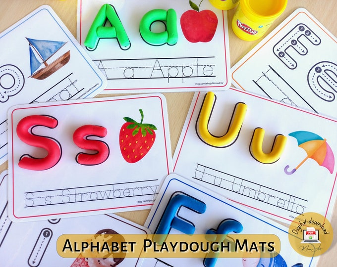 Alphabet Play Doh Printable Mats | Preschool ABC Playdough Activity for ...