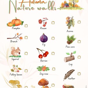 Autumn / Fall Scavenger Hunt Nature Walk Fall Kids Bucket List Outdoor ...