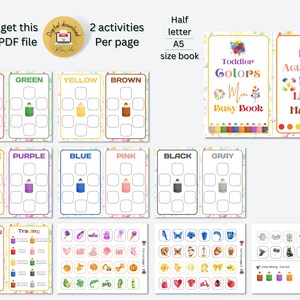 Colors Mini Busy Book for Toddlers #6 | Printable Sorting Matching ...
