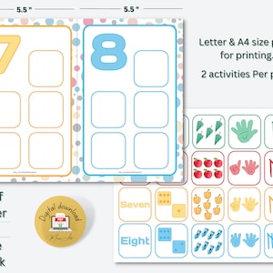 Toddler Numbers Mini Busy Book #4 | PRINTABLE Kindergarten Pre-k ...