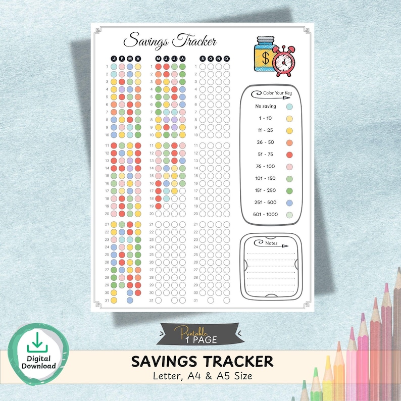Savings Tracker Printable Budget Tracker Sheet Money Saving Chart