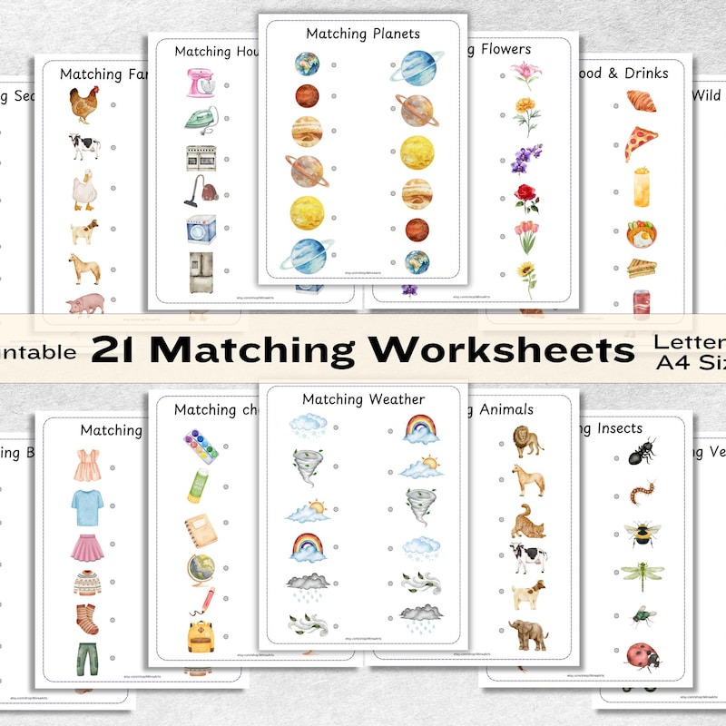 Math Colorful Worksheets - Etsy
