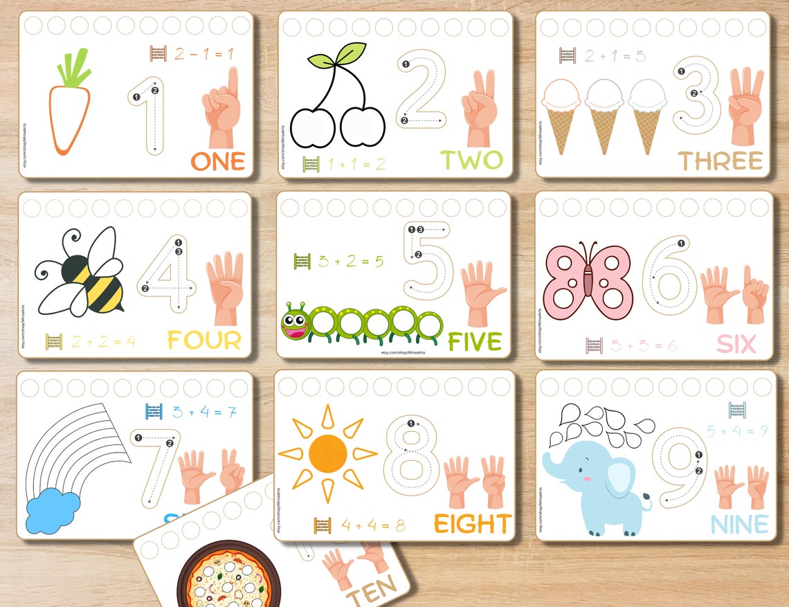 Numbers 1-10 Playdough Printable Mats | Preschool Play Doh Activities ...