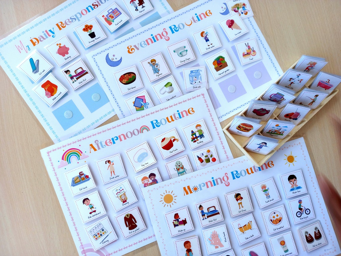 Bedtime Routine Chore Chart Daily Routine Chart Toddler - Etsy