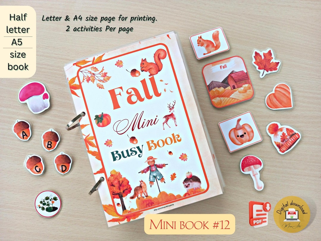 Fall Mini Busy Book: Autumn Activities, Preschool Learning (PDF) - Etsy