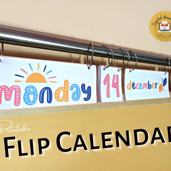 Perpetual Flip Daily Calendar for Classroom Spanish - Etsy
