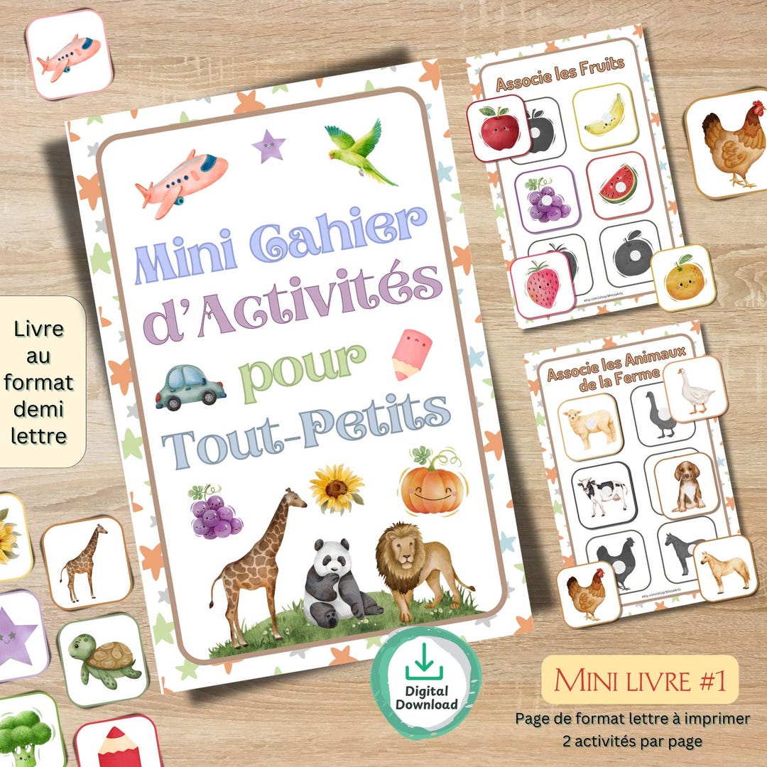 Mini Busy Book Printable: Toddler Learning Activities, Matching Game ...