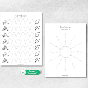 Pre-handwriting Tracing Worksheets: Pencil Control Practice (PDF) - Etsy