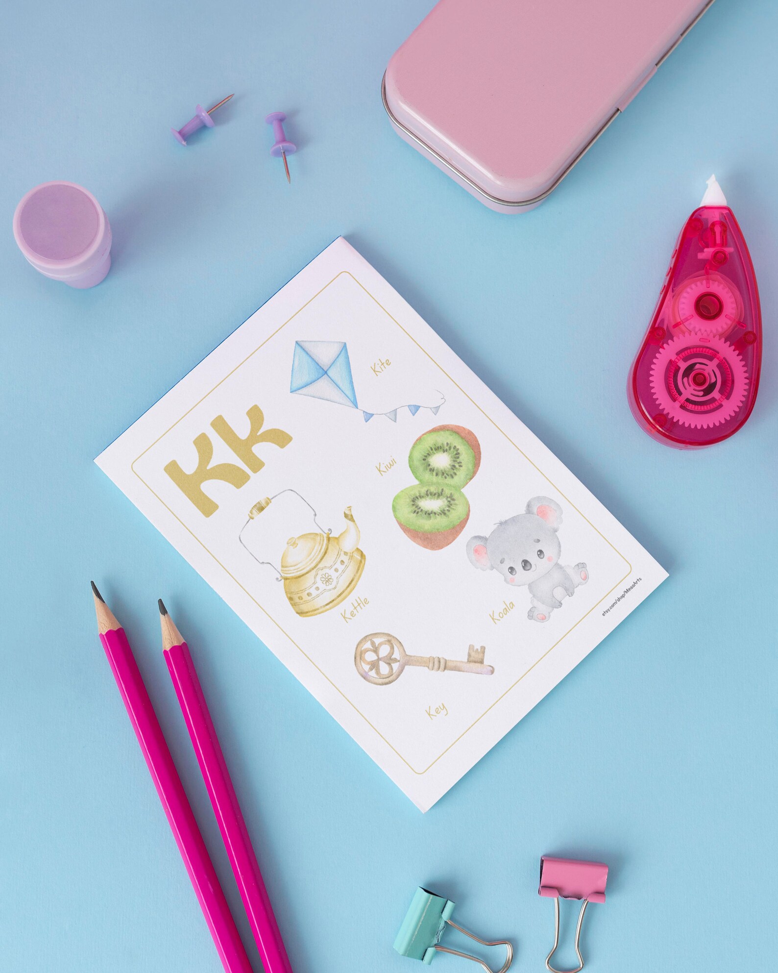 Watercolor Alphabet Poster Classroom ABC Poster Preschool - Etsy