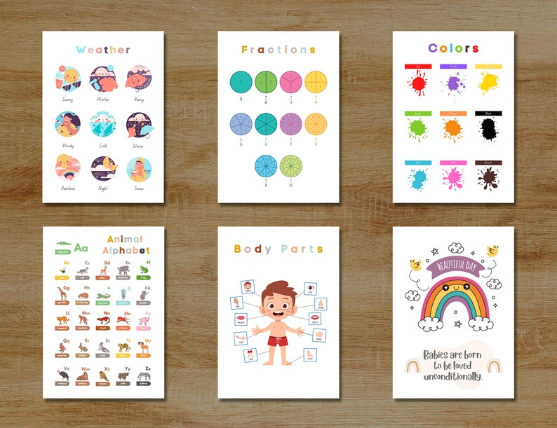 Set of 36 Educational Posters Home School Printables - Etsy