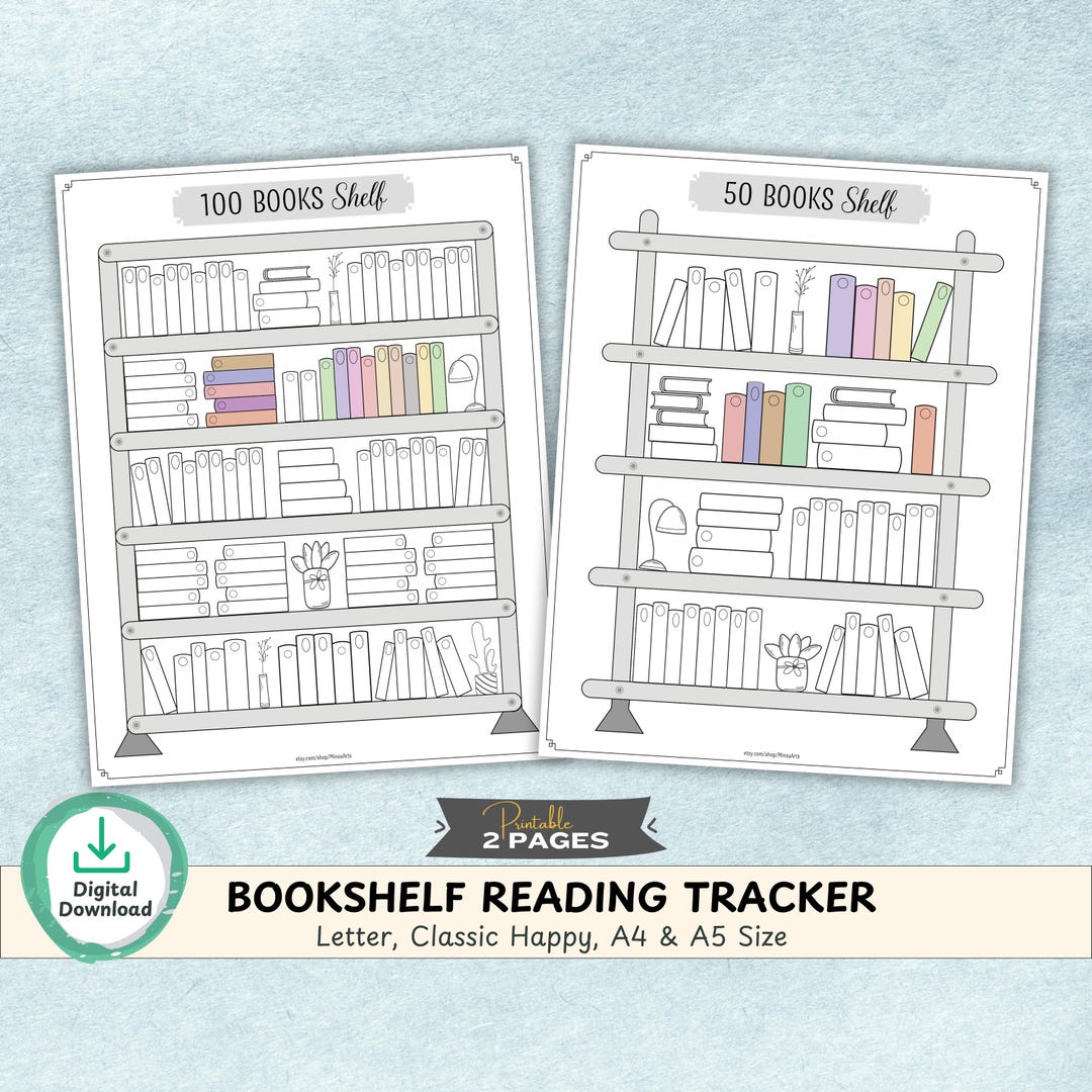 Bookshelf Tracker & Reading Journal Pages | Printable Book Habit ...