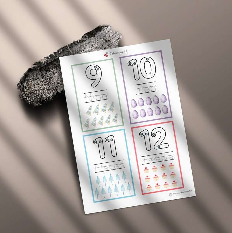 Numbers Flashcards 1-20 With Tracing Preschool Counting - Etsy