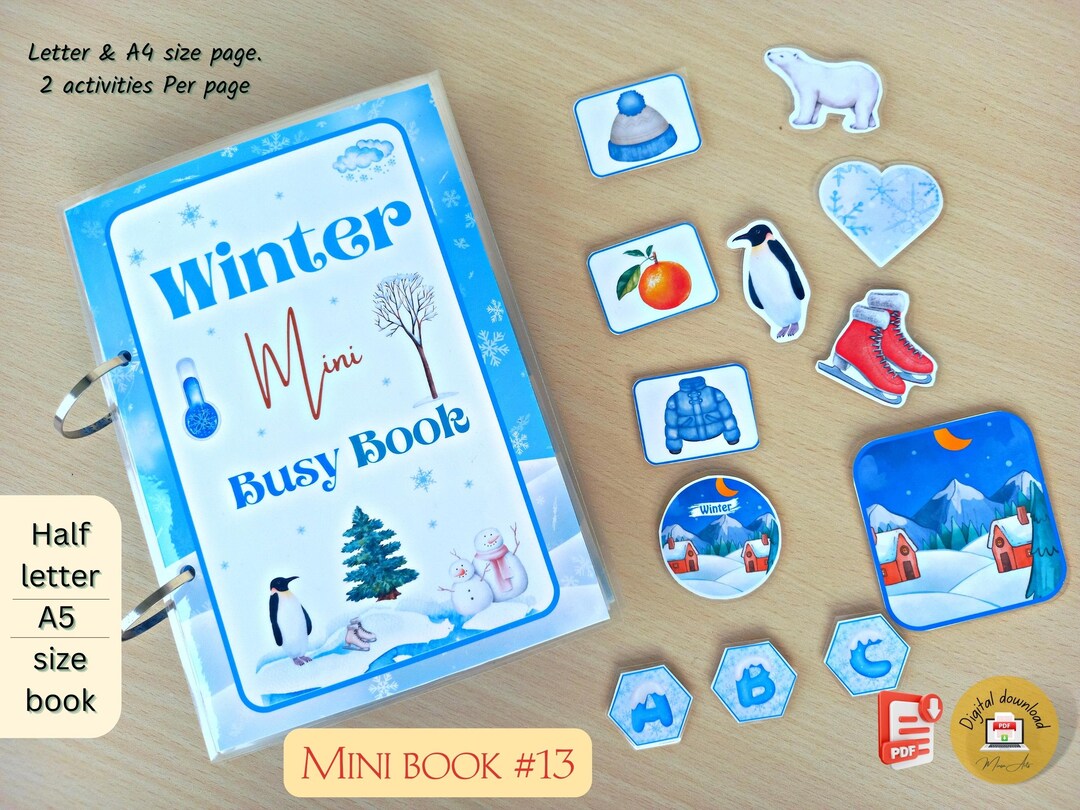 PRINTABLE Winter Mini Busy Book for Kids Toddler Learning Binder ...