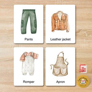 Clothes Watercolor Flashcards Nomenclature PRINTABLE Text Editable ...