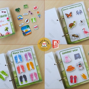 Summer Mini Busy Book Printable Toddler Learning Binder Learning ...
