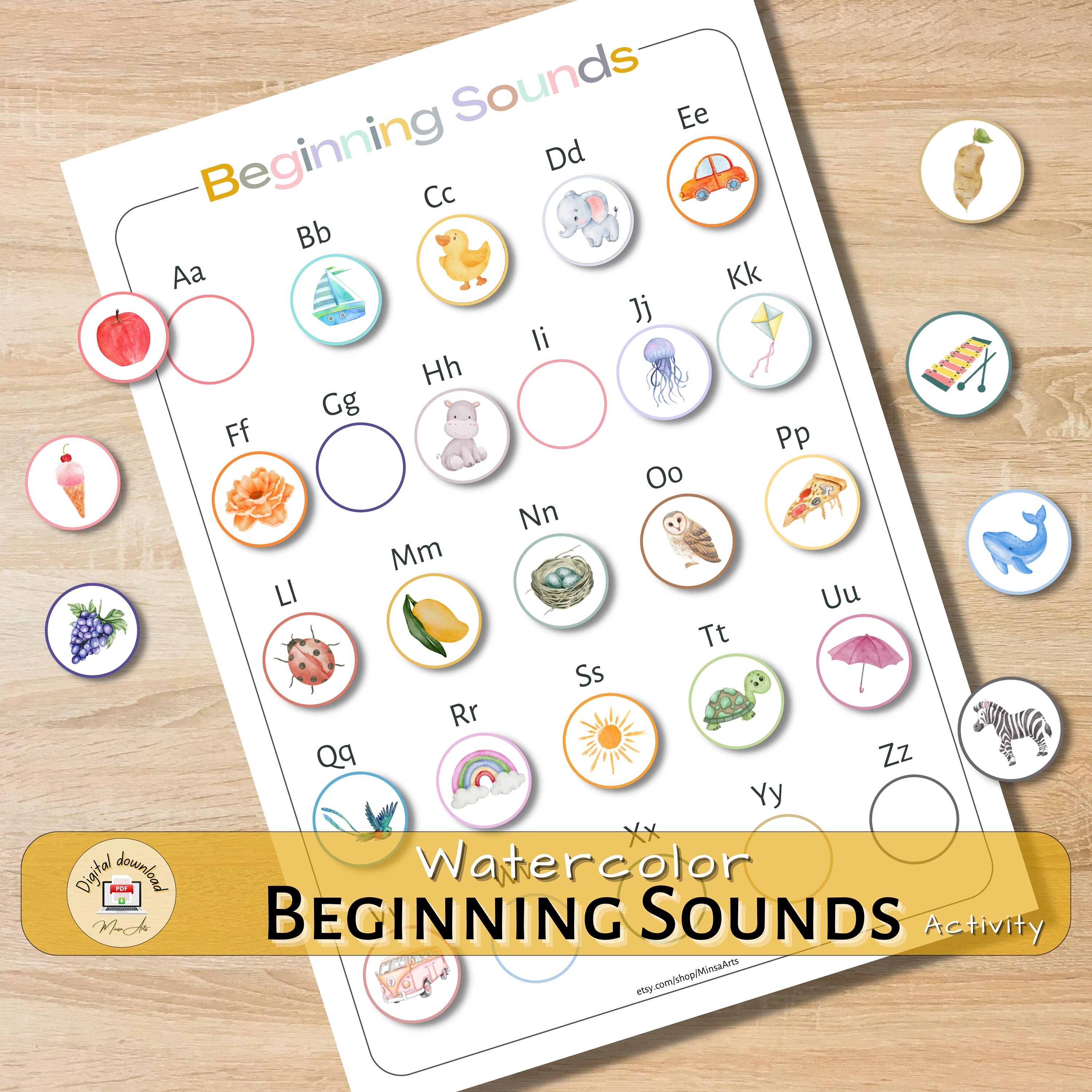 Beginning Sounds Worksheets Letter Sound Activity - Etsy