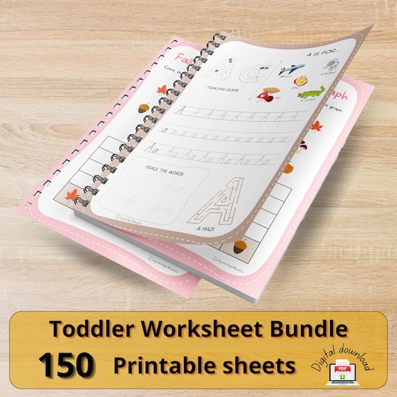 Printable Worksheets Bundle Alphabet Tracing Color - Etsy