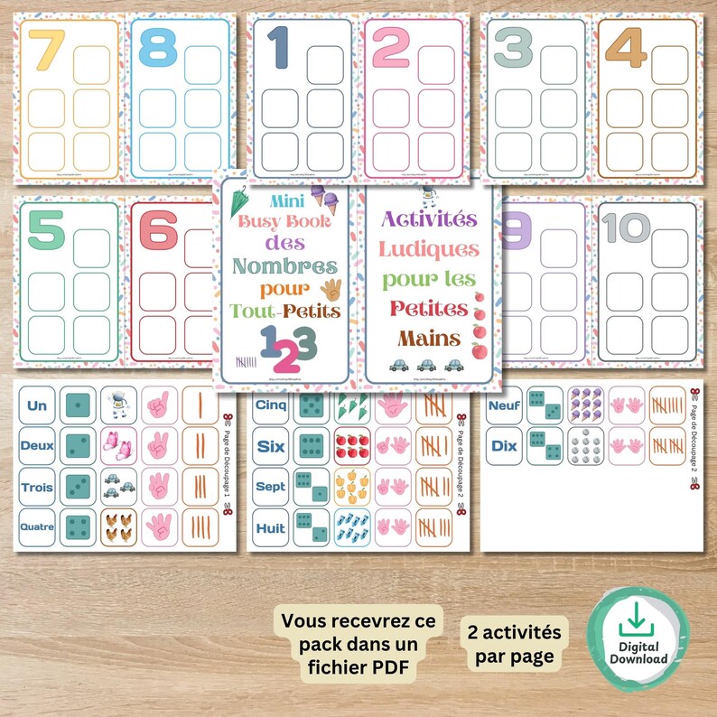 Montessori Number Busy Book: Printable Toddler Learning Game (PDF ...