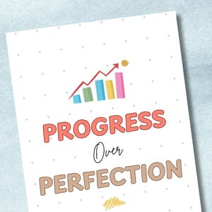 PRINTABLE Progress Over Perfection Poster Positive Affirmation Wall Art ...