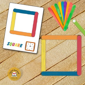 Colorful Popsicle Sticks PRINTABLE 12 Visual Cards for Toddlers ...