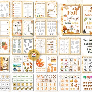 Fall Mini Busy Book: Autumn Activities, Preschool Learning (PDF) - Etsy