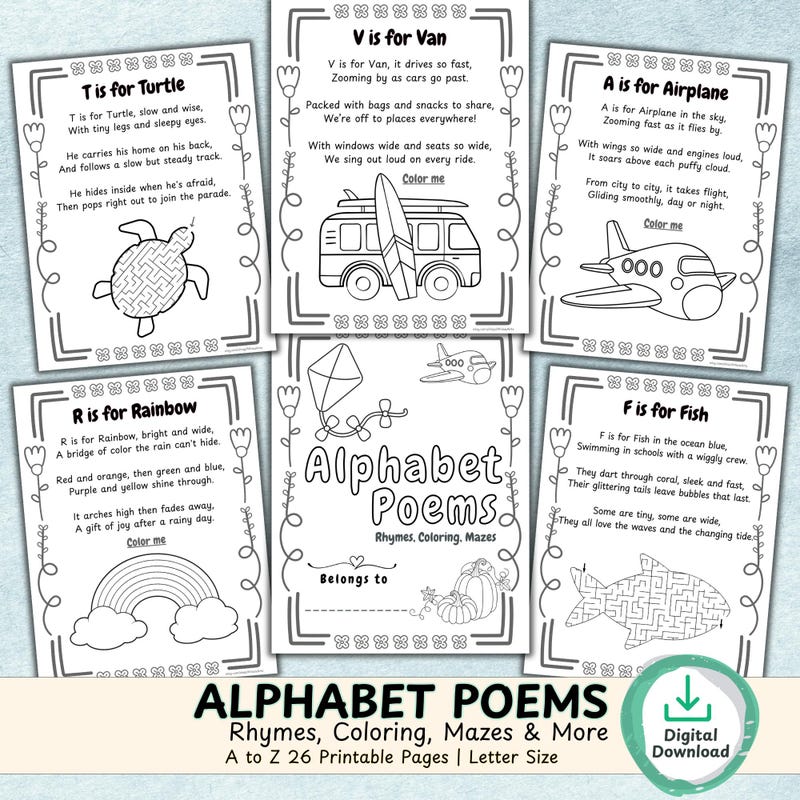 Alphabet Poem Preschool - Etsy
