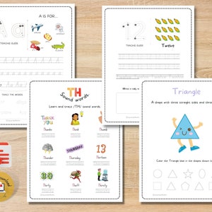 Printable Worksheets Bundle, Alphabet, Tracing, Color, Numbers, Shapes ...