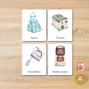 Kitchen Appliances Flashcards Watercolor Kitchen Utensil Nomenclature ...
