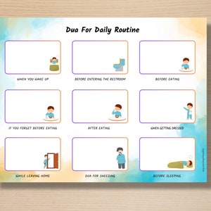 Daily Dua Activity for Kids, Printable Match the Dua for Toddlers ...