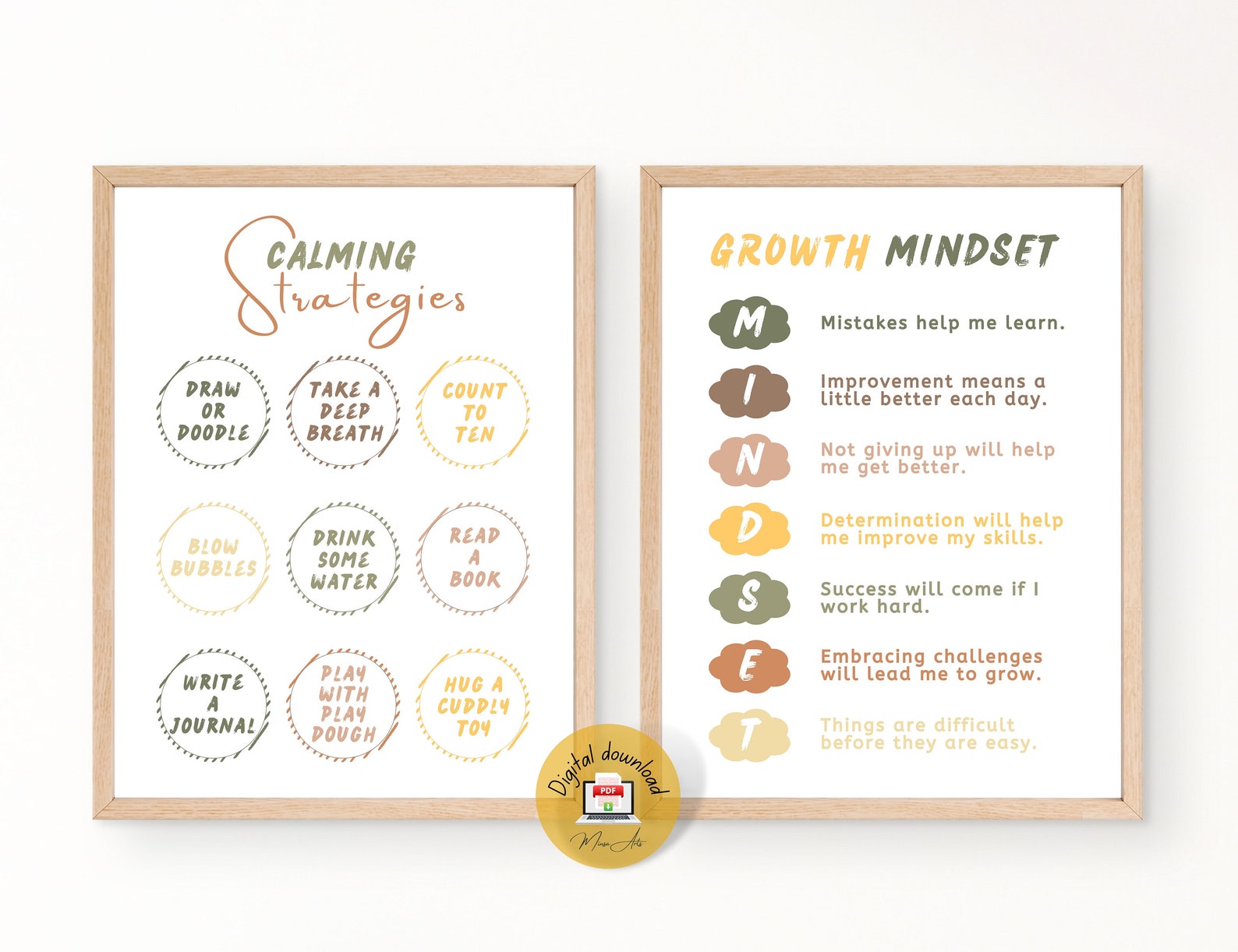 Calming Corner Counseling Posters Set of 8 Self Regulation Therapy ...