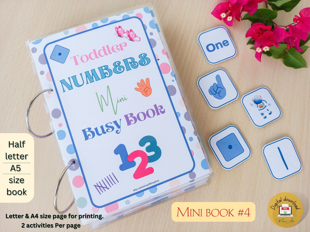 Toddler Numbers Mini Busy Book #4 | PRINTABLE Kindergarten Pre-k ...