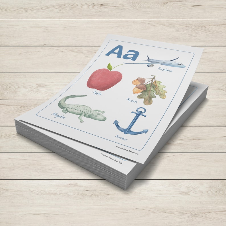 Watercolor Alphabet Poster Classroom ABC Poster Preschool - Etsy