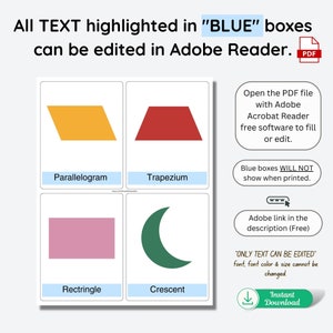 Shapes Flashcards for Kids Learn Basic Geometry Toddler Educational ...