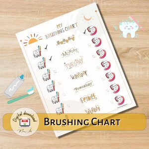 My Teeth Brushing Chart Printable Teeth Care Schedule - Etsy Australia