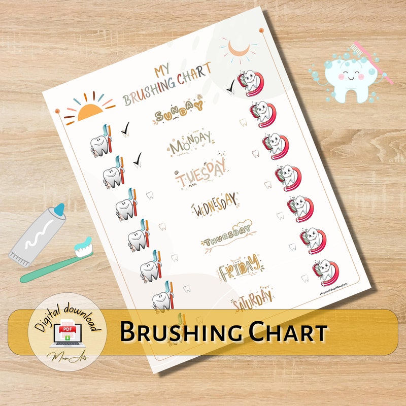 Tooth Brushing Chart - Etsy