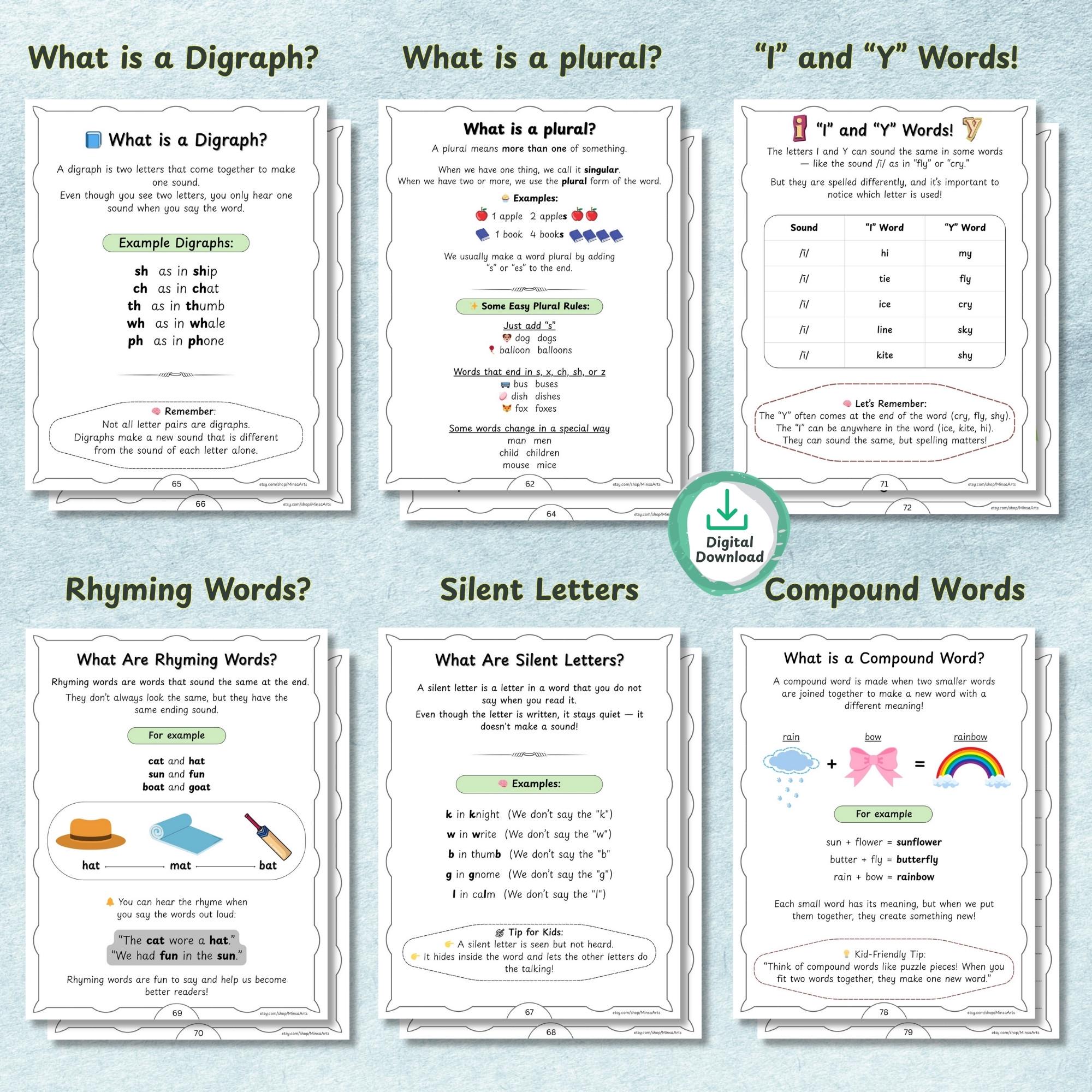 Printable Spelling Workbook for Kids | Vowels Consonants, Sight Words ...