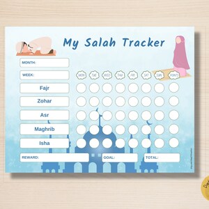 Colorful Kids' Printable Salah Tracker - Islamic Prayer Chart for ...