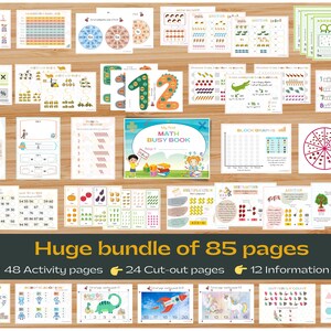 Math Busy Book Kindergarten Math Activities, Learning Busy Binder Maths ...