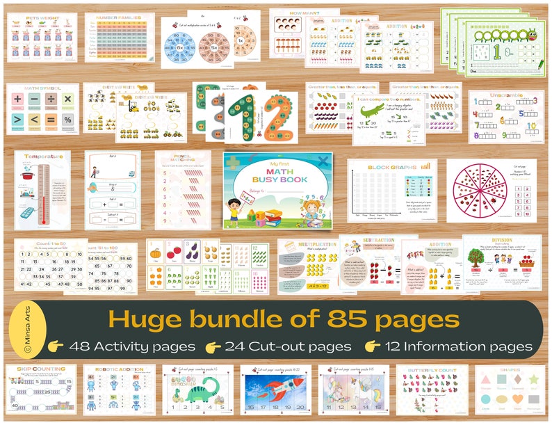 Math Busy Book Kindergarten Math Activities Learning Busy - Etsy