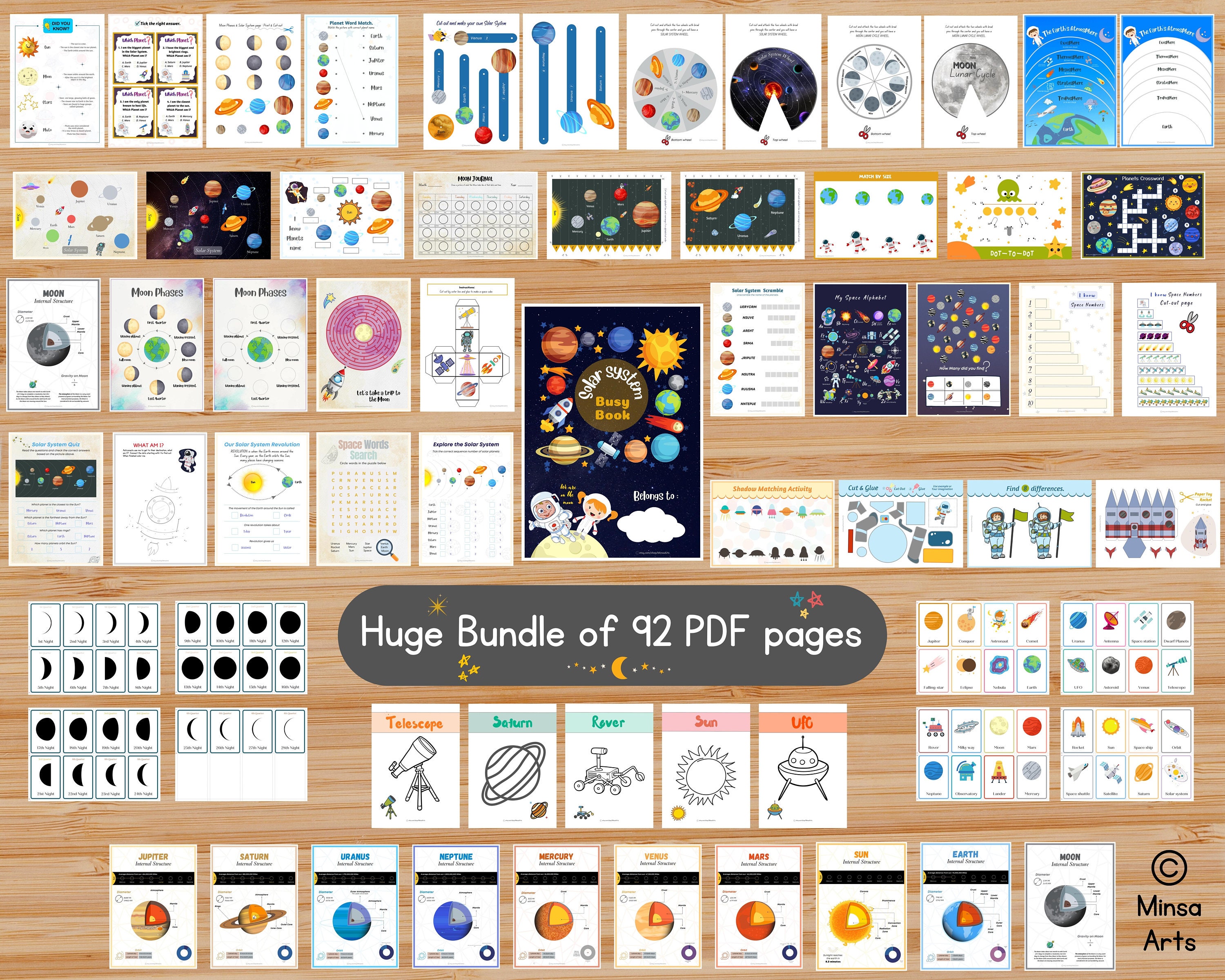 Solar System Busy Book Space Printable Busy Book Preschool - Etsy India