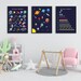 Space Alphabet Numbers and Solar System Poster, Set of 3 Space Themed ...