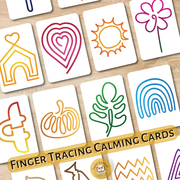 Finger Tracing Calming Cards - Etsy
