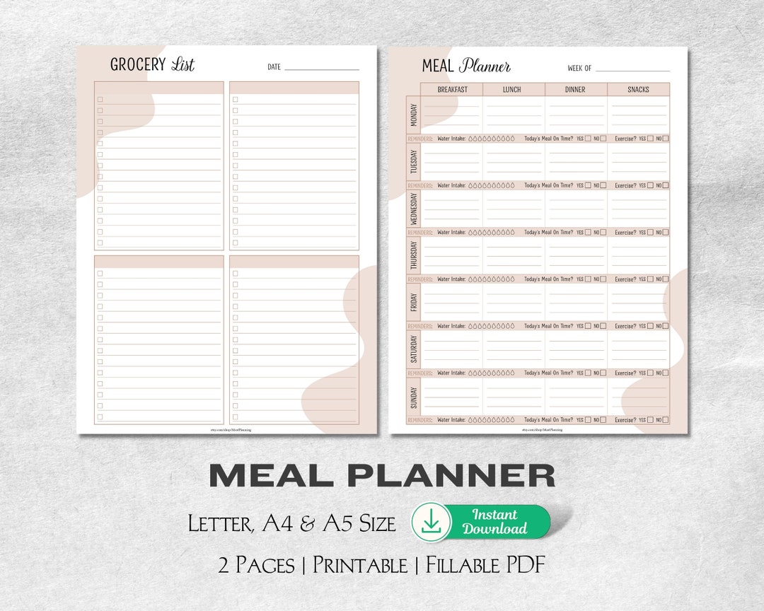 Ultimate Weekly Meal Planner Printable Organizer for Planning Healthy ...