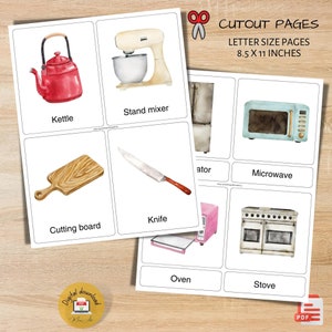 Kitchen Appliances Flashcards Watercolor Kitchen Utensil Nomenclature ...