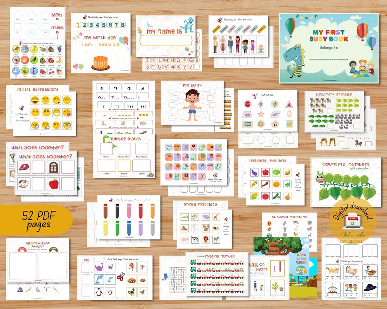 Busy Book Bundle 4in1 First Busy Book Math Alphabet & Solar - Etsy