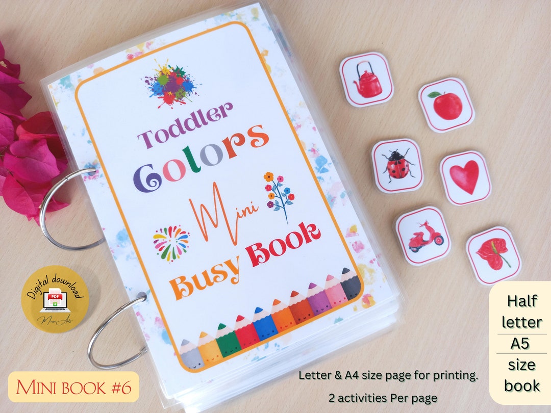 Colors Mini Busy Book for Toddlers #6 | Printable Sorting Matching ...
