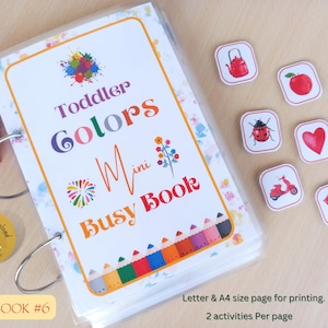 Colors Mini Busy Book for Toddlers #6 | Printable Sorting Matching ...