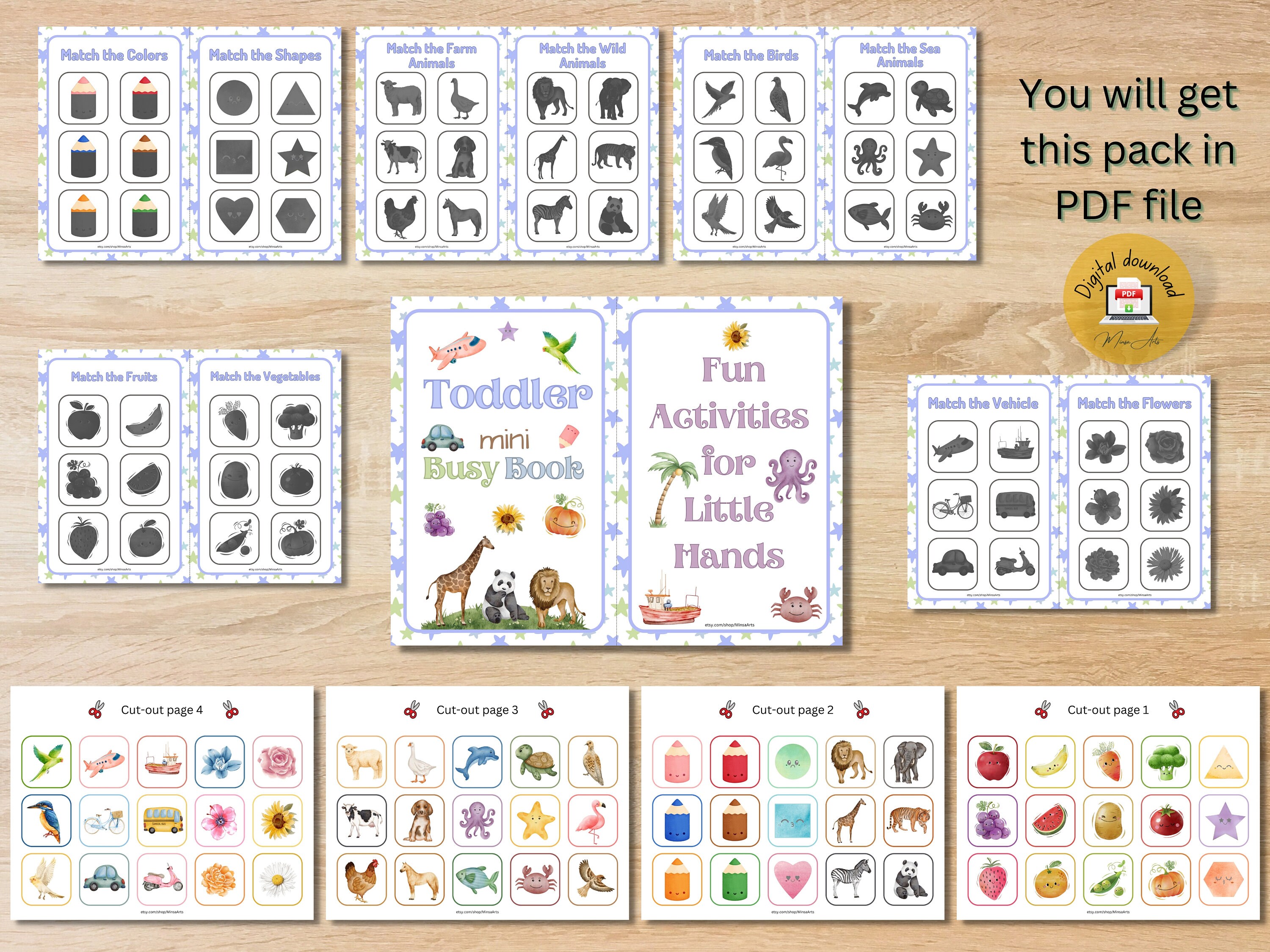 Toddler Mini Busy Book: Matching Games (digital Download) - Etsy