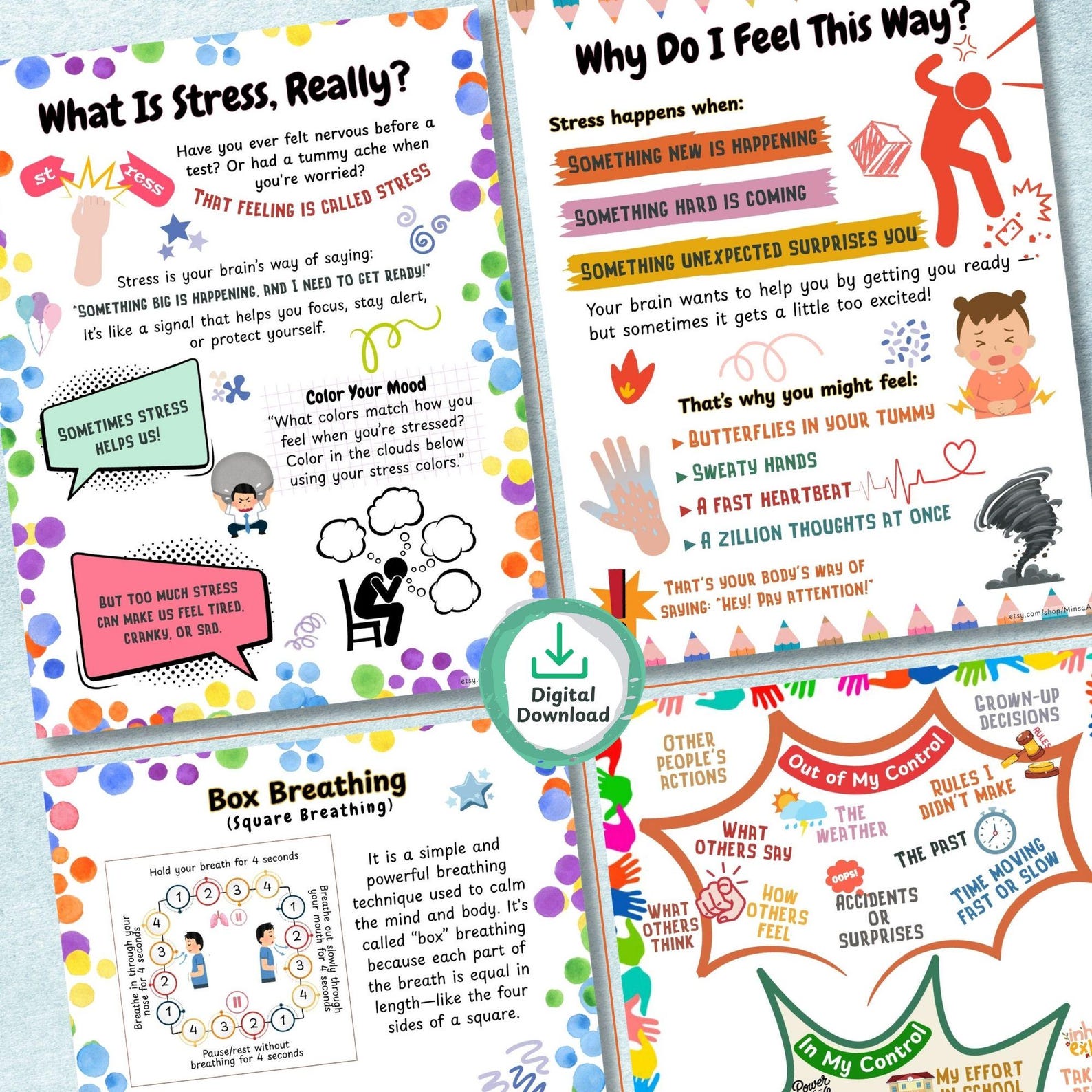 Coping Skills Workbook for Kids PRINTABLE | Emotional Regulation ...