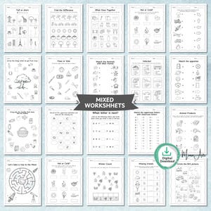 825+ Page Preschool Learning Worksheets Bundle for Kindergarten ...